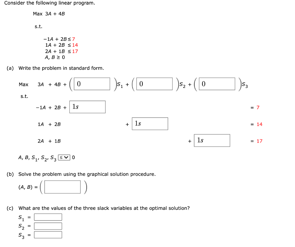 Solved Consider the following linear program. Max 3A + 4B | Chegg.com