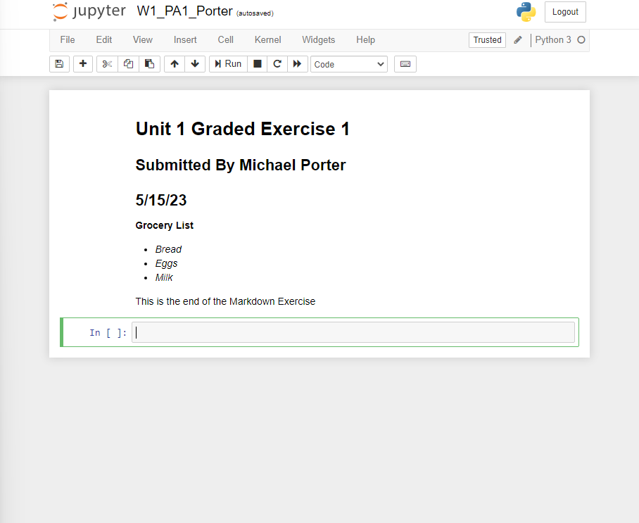 Solved Word document (W1_PA1_.docx) with your screen | Chegg.com