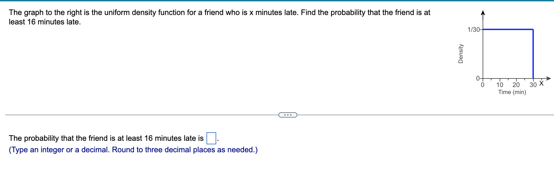 Solved The graph to the right is the uniform density | Chegg.com