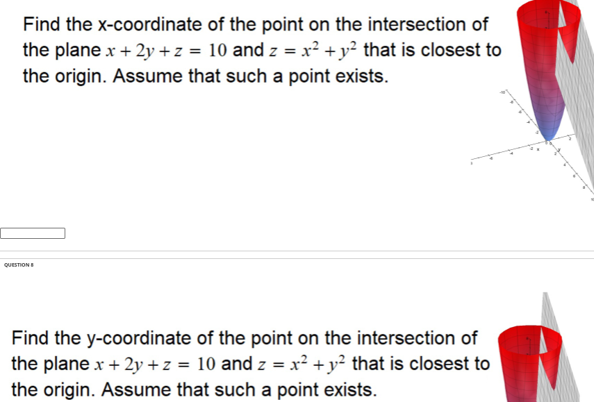 Solved Find the x-coordinate of the point on the intersectic | Chegg.com