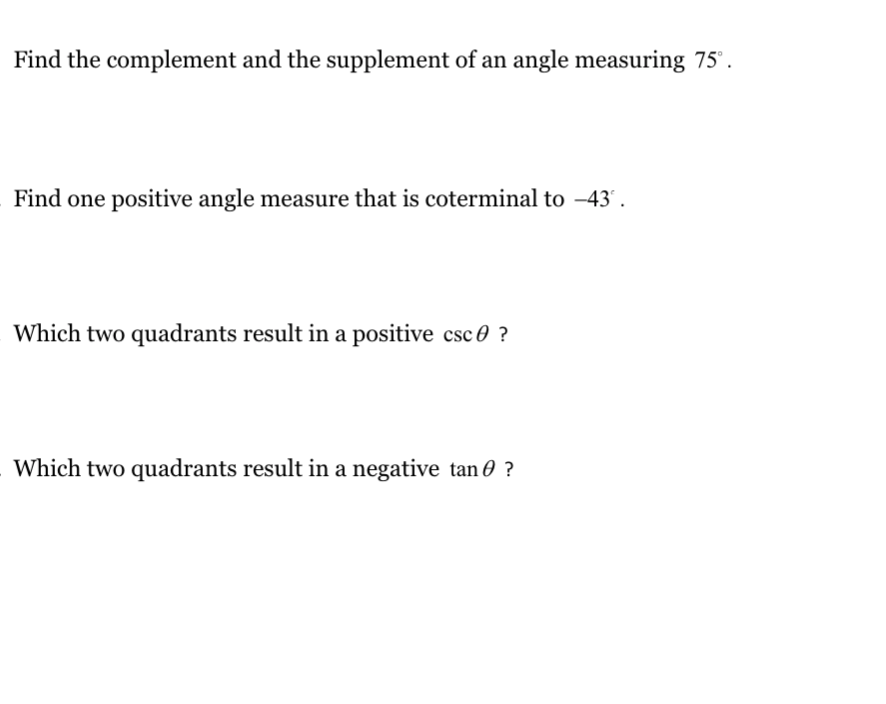 Solved Find the complement and the supplement of an angle | Chegg.com