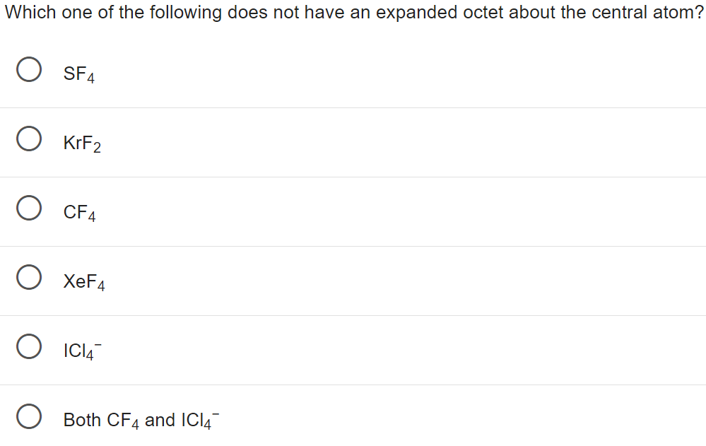 Solved Which one of ﻿the following does not have an | Chegg.com