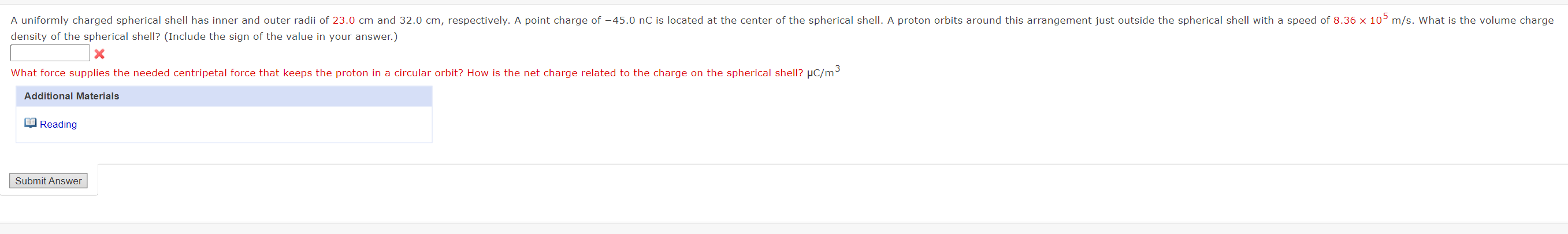 Solved A uniformly charged spherical shell has inner and | Chegg.com