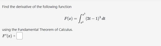 Solved Find the derivative of the following function | Chegg.com