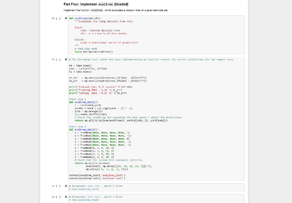 Implementing CART Getting Started Before you get | Chegg.com