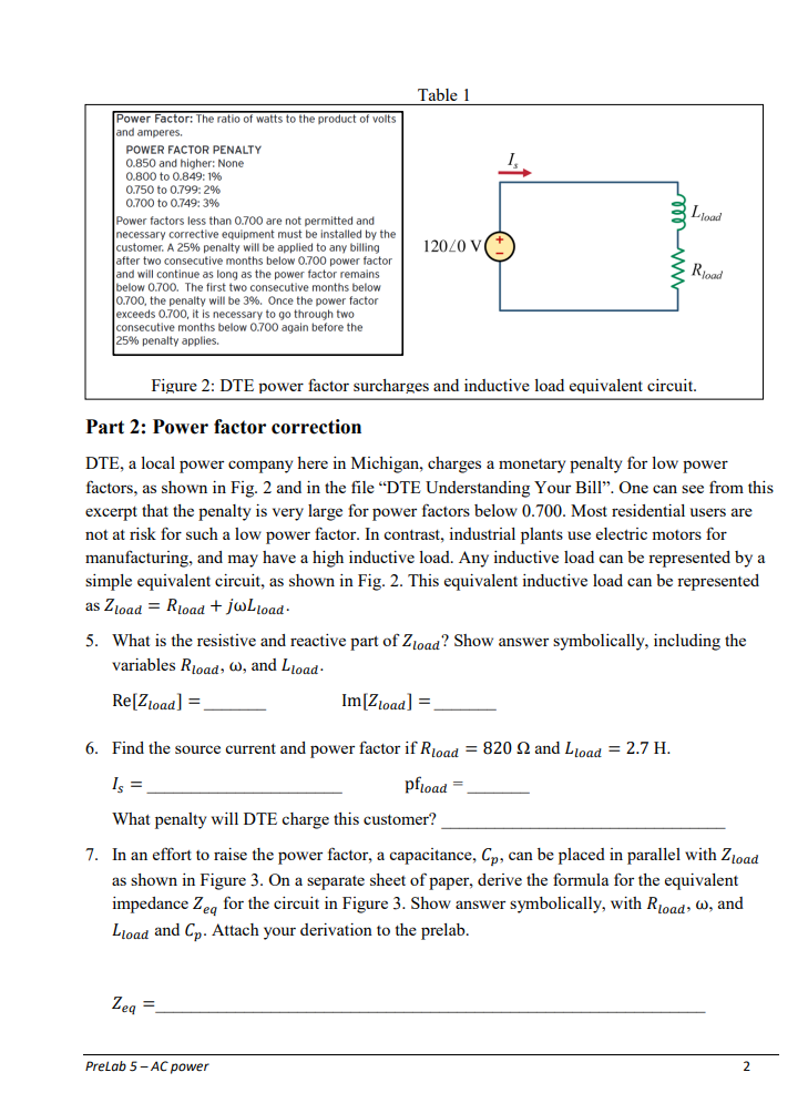 Solved Pre-Lab 5-AC power Part 1: Simple Circuits 1. Define | Chegg.com