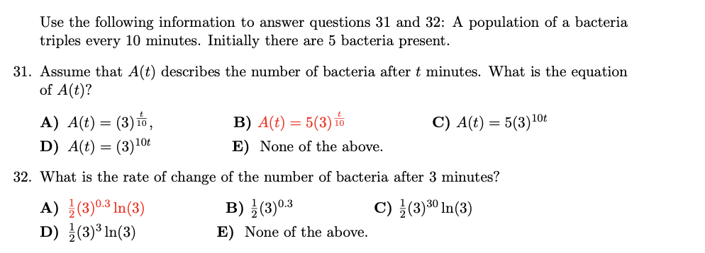Solved Use the following information to answer questions 31 | Chegg.com