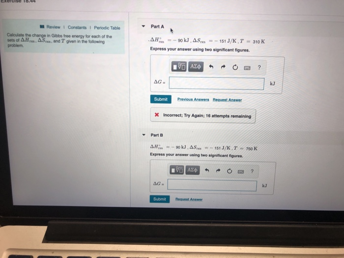 Solved Review 1 Constants l Periodic Table PartA Calculate | Chegg.com