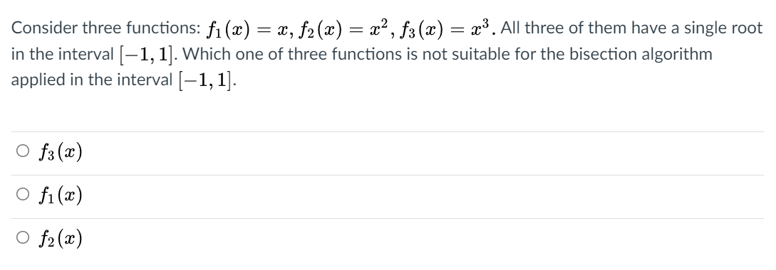 Solved = = a Consider three functions: f1(x) = x, f2(x) = | Chegg.com