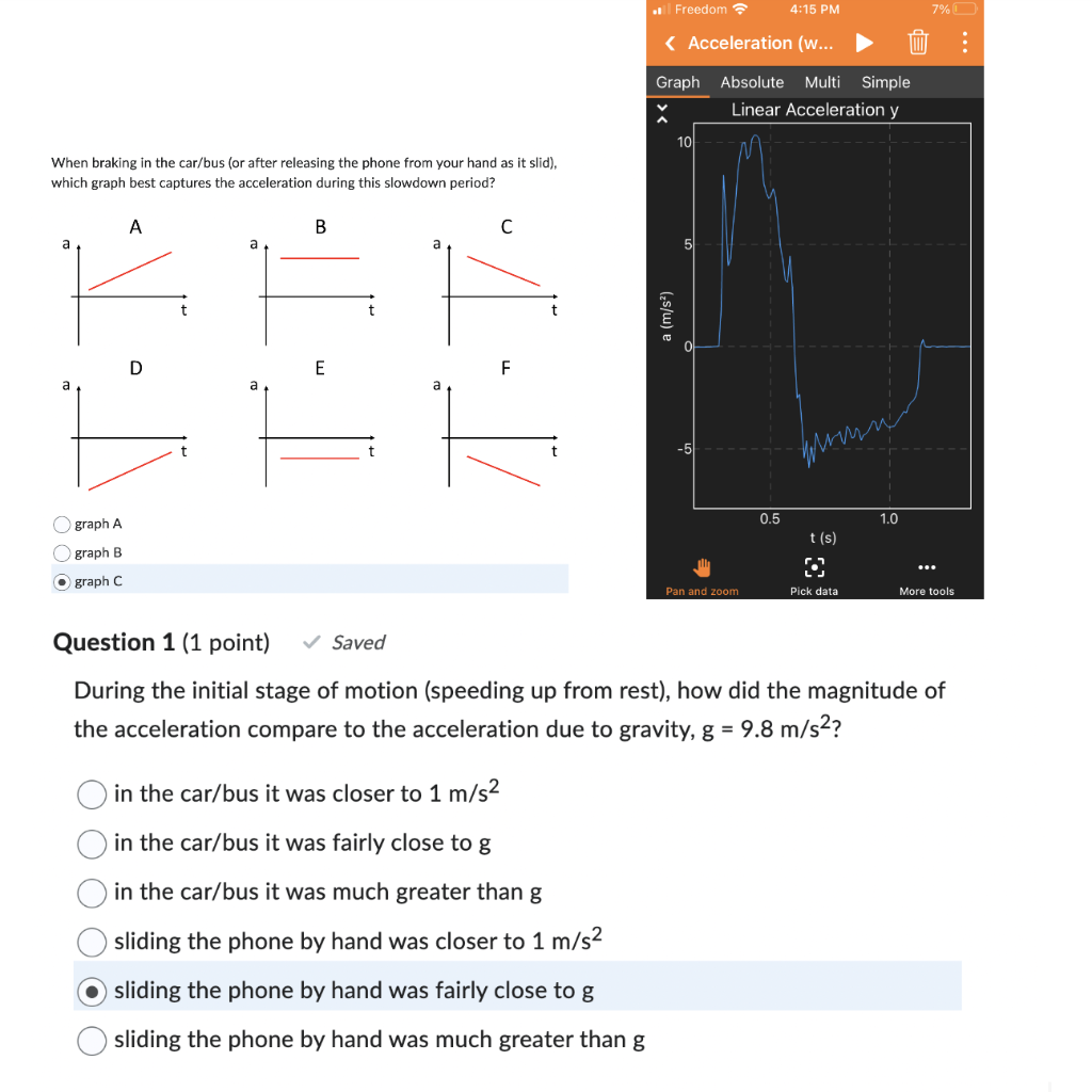 Solved When braking in the car/bus (or after releasing the | Chegg.com
