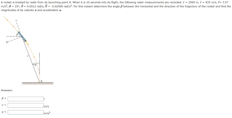 Solved A rocket is tracked by radar from its launching point | Chegg.com