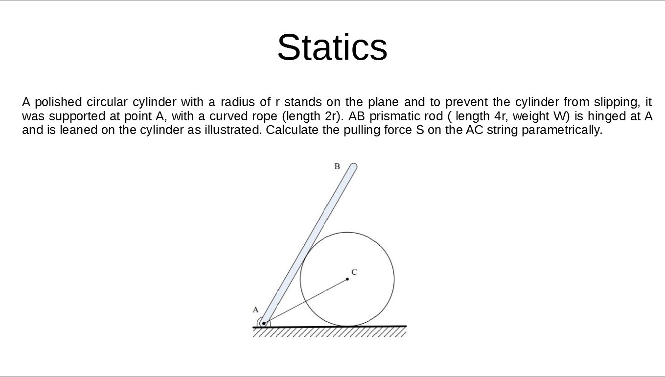 Solved Statics A polished circular cylinder with a radius of | Chegg.com