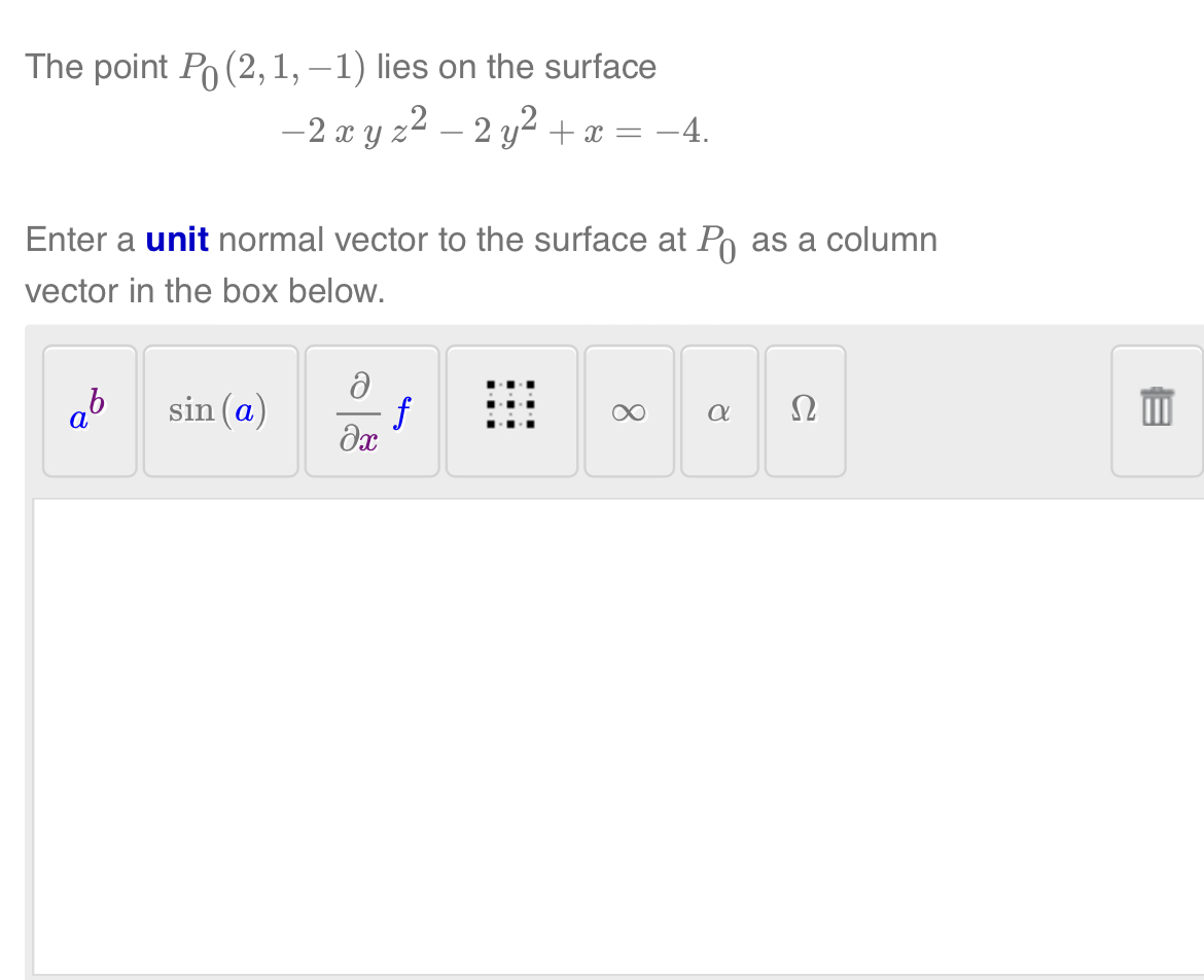 Solved The point P0(2,1,−1) lies on the surface | Chegg.com