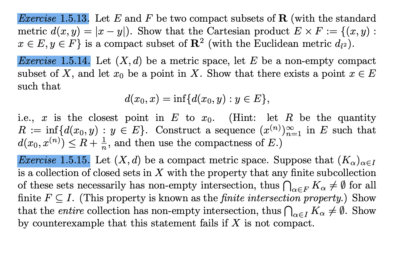 Solved Exercise 1 5 13 Let E And F Be Two Compact Subsets
