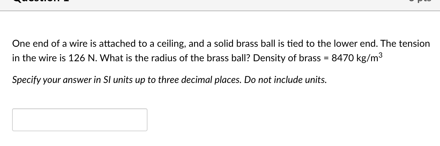 Solved One end of a wire is attached to a ceiling, and a | Chegg.com