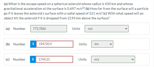 Solved (a) ﻿What is the escape speed on a spherical asteroid | Chegg.com