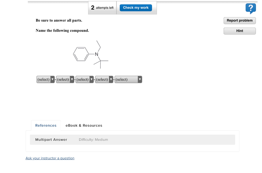 Solved 2 attempts left Check my work 2 Be sure to answer all | Chegg.com