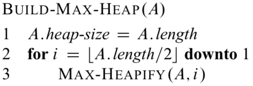 Solved BUILD-MAX-HEAP(A) 1 A.heap-size = A.length 2 for i = | Chegg.com