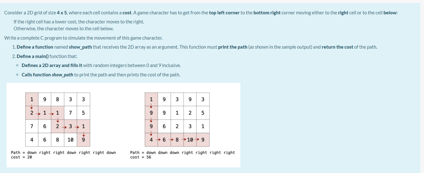 Solved Consider a 2D grid of size 4 x 5, where each cell | Chegg.com