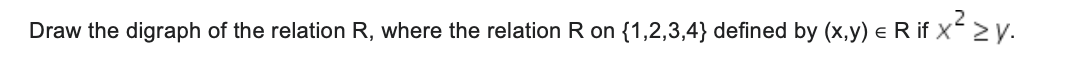 Solved Draw the digraph of the relation R, where the | Chegg.com