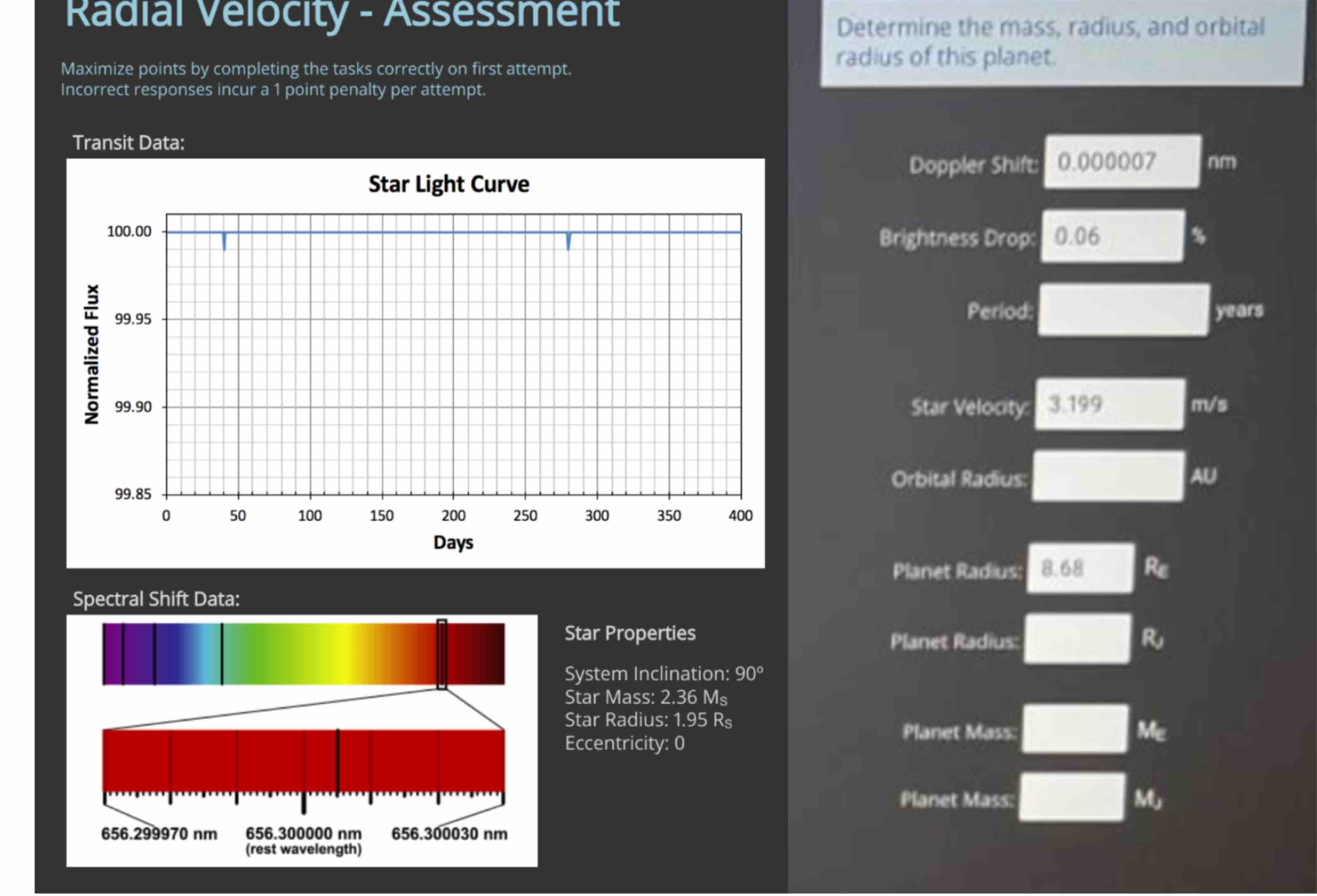 Solved Determine the mass, radius, and orbital radius of | Chegg.com