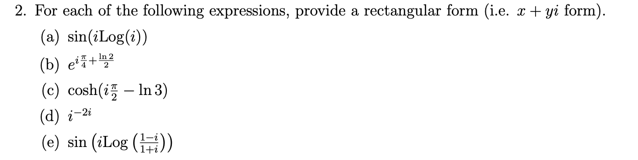 Solved 2. For each of the following expressions, provide a | Chegg.com
