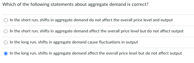 Solved Which of the following statements about aggregate | Chegg.com