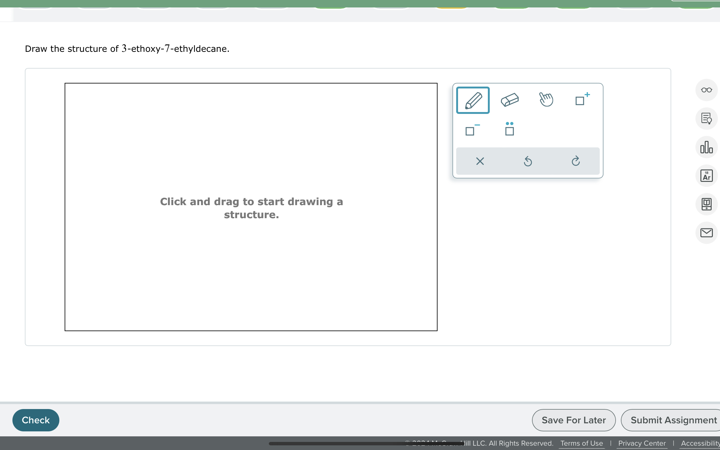 Solved Draw the structure of 3-ethoxy-7-ethyldecane.Click | Chegg.com