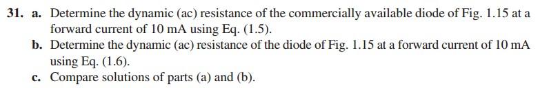 31. a. Determine the dynamic (ac) resistance of the | Chegg.com