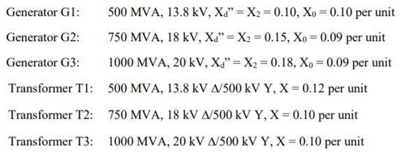 Solved Calculated the subtransient fault current in both per | Chegg.com