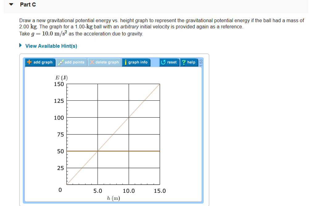 Solved Part C Draw a new gravitational potential energy vs. | Chegg.com