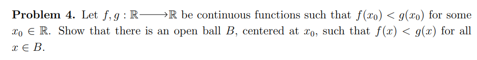 Solved Problem 4. Let f,g:R R be continuous functions such | Chegg.com