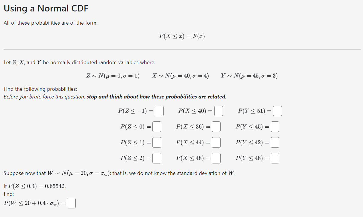 Solved Using a Normal CDF All of these probabilities are of | Chegg.com Solved Using a Normal CDF All of these probabilities are of | Chegg.com