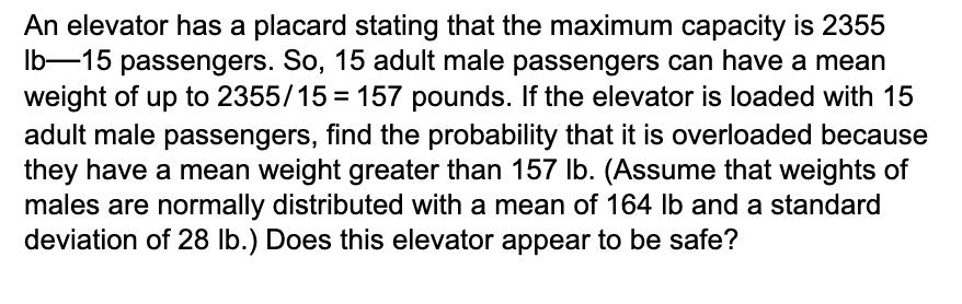 Solved An elevator has a placard stating that the maximum | Chegg.com
