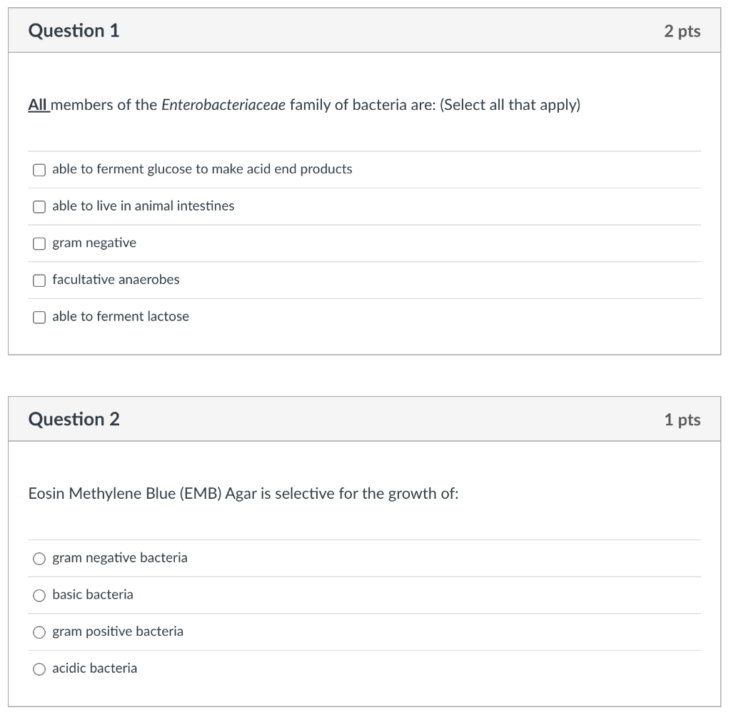 Solved All members of the Enterobacteriaceae family of | Chegg.com