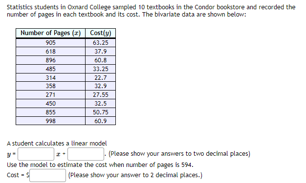 Solved Statistics students in Oxnard College sampled 10 | Chegg.com