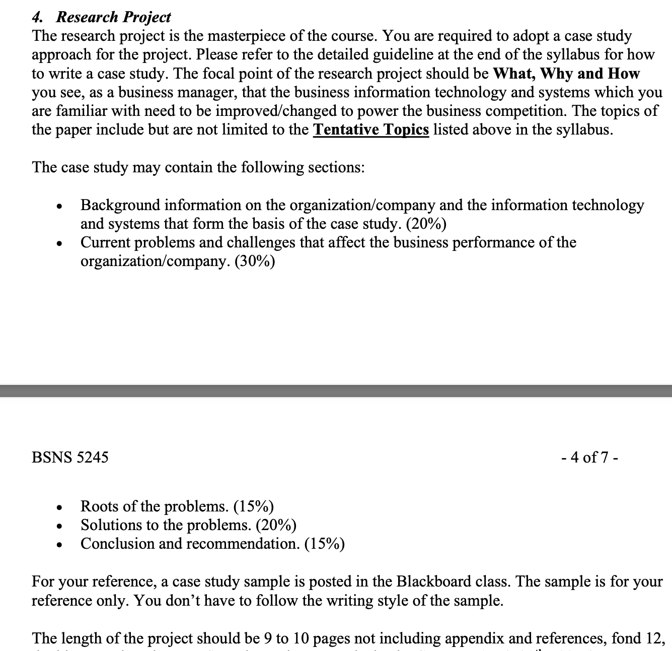 Solved Research ProjectThe research project is the | Chegg.com