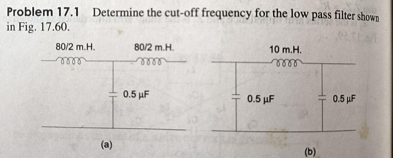 Solved Determine the cut-off frequency for the low pass | Chegg.com