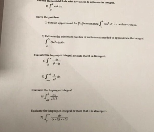 Solved Use Trapezoidal Rule with n = 4 steps to estimate the | Chegg.com