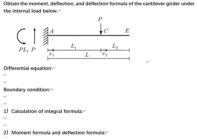 Solved Obtain the moment, deflection, and deflection formula | Chegg.com