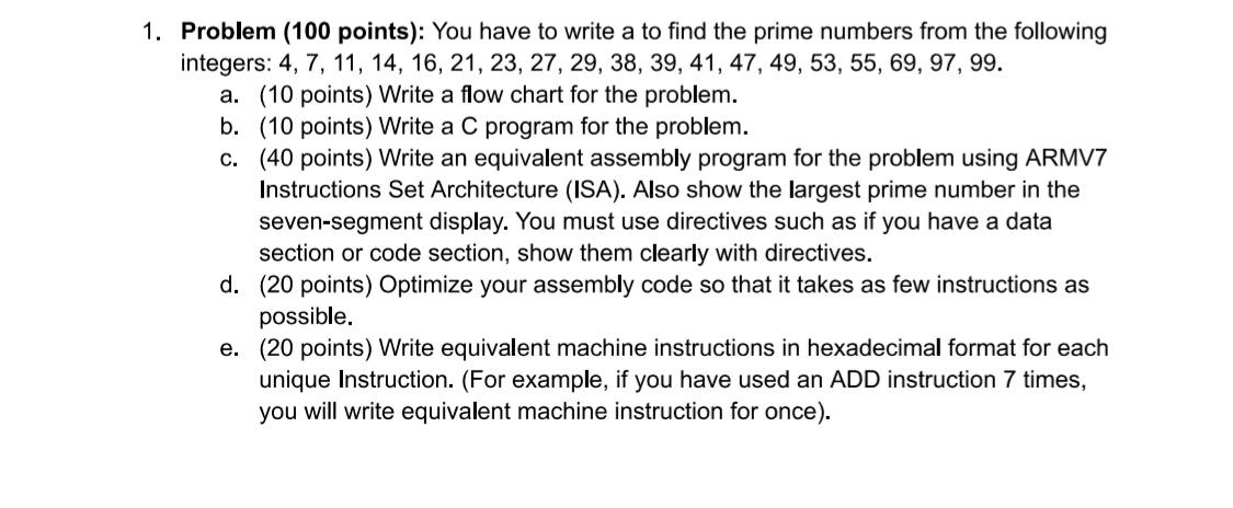 Solved Problem (100 points): You have to write a to find the | Chegg.com