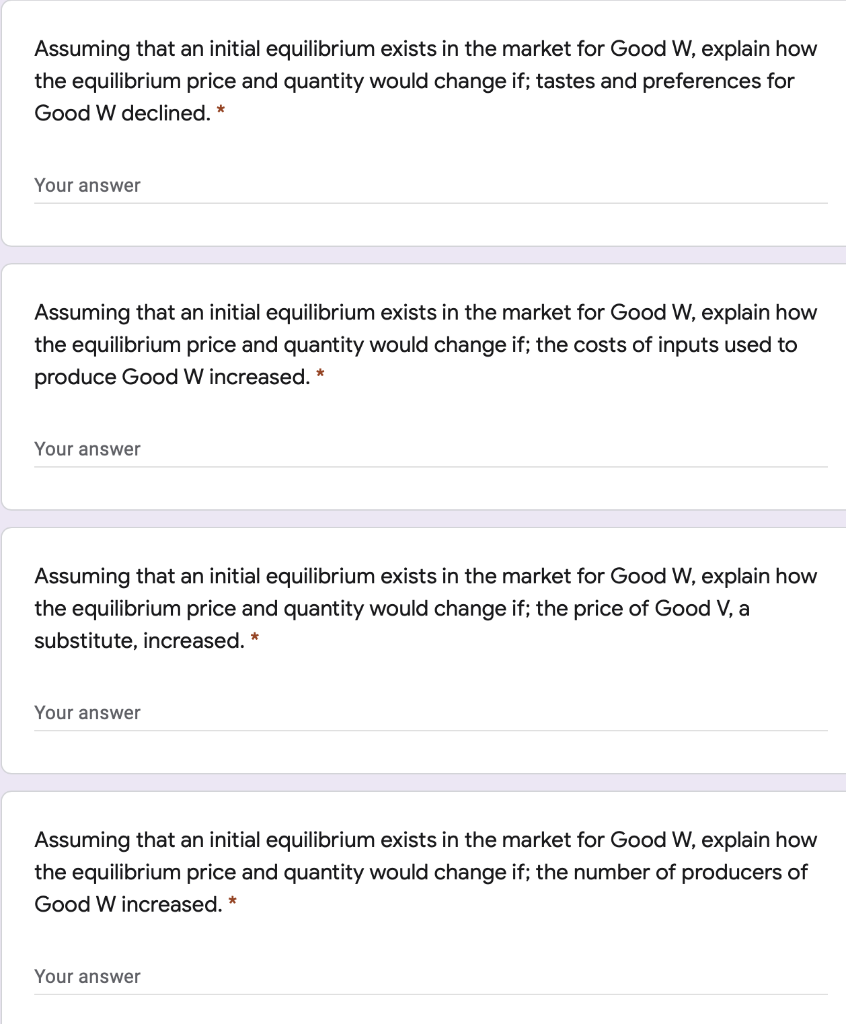 Solved Assuming that an initial equilibrium exists in the | Chegg.com