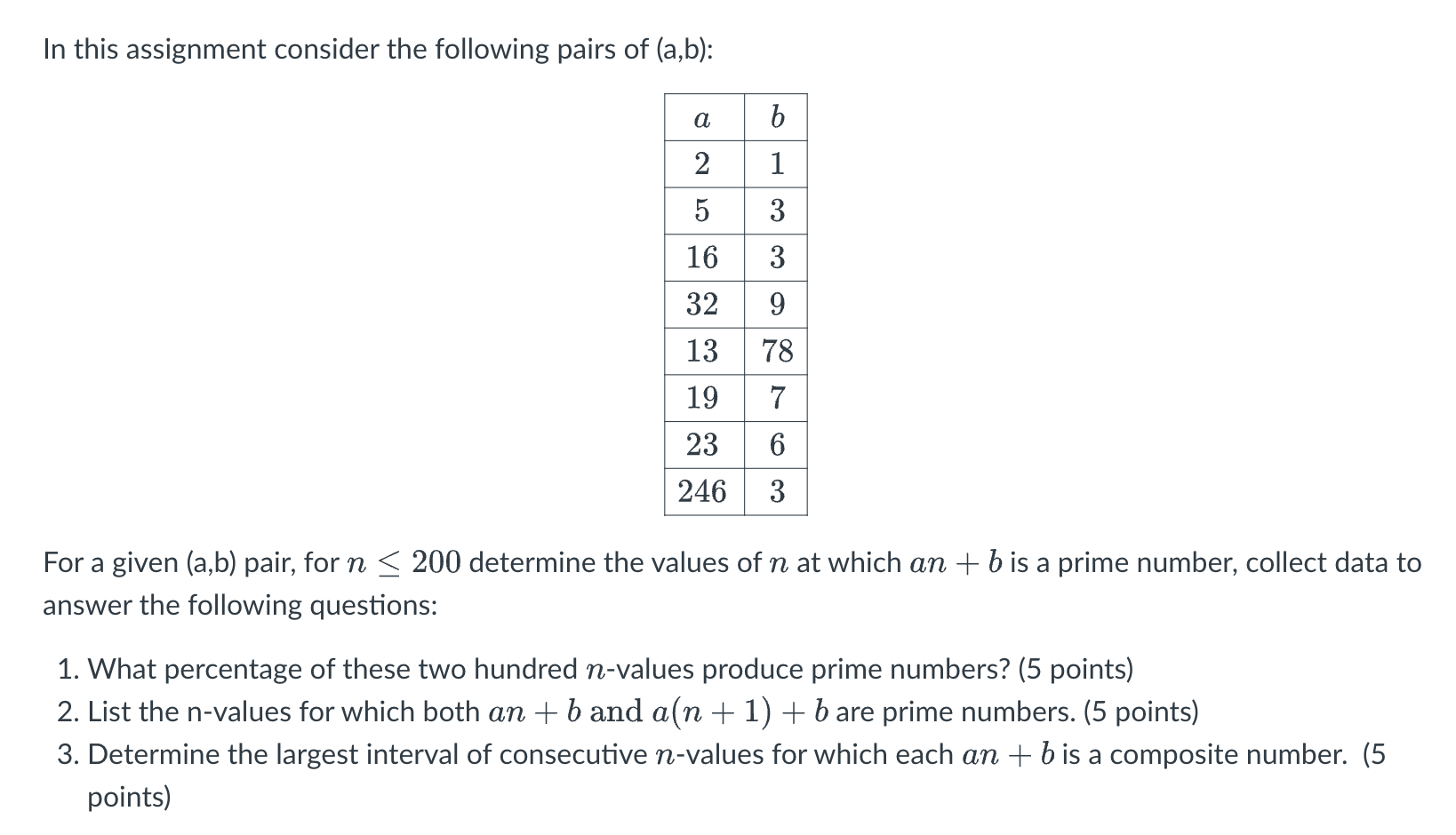 Solved In this assignment consider the following pairs of | Chegg.com