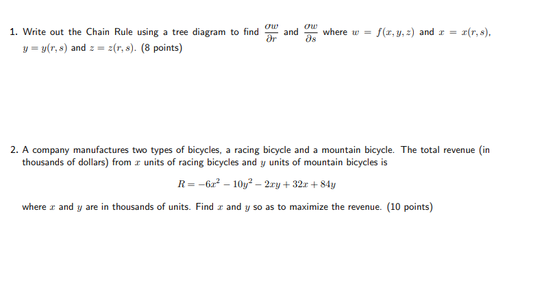 Solved 1. Write out the Chain Rule using a tree diagram to | Chegg.com