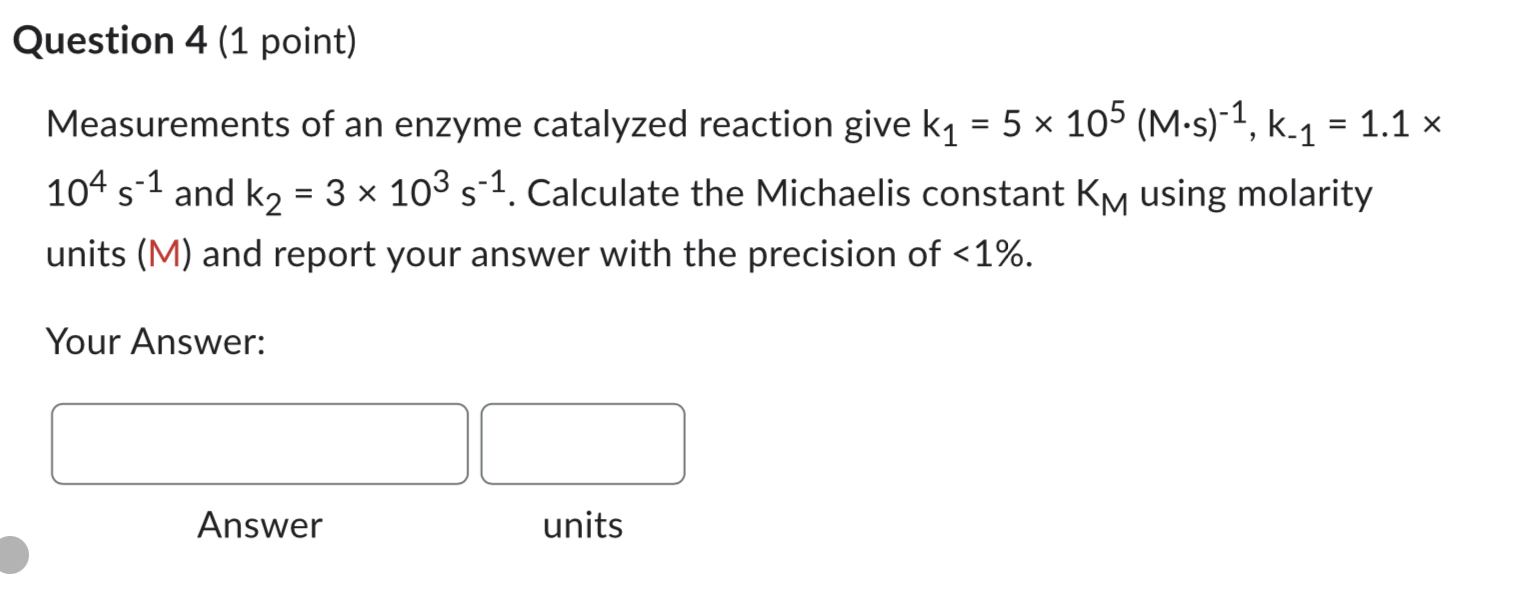 Solved Measurements of an enzyme catalyzed reaction give | Chegg.com
