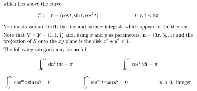 Solved Prove Stokes’theorem when F=(z,x,y) and S is the | Chegg.com
