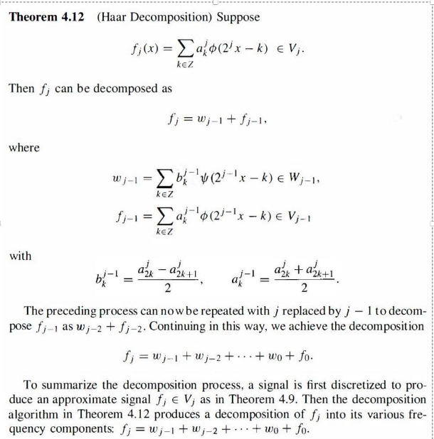 Solved Theorem 4.12 (Haar Decomposition) Suppose f;(x) = a | Chegg.com