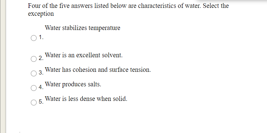 Solved Four of the five answers listed below are | Chegg.com