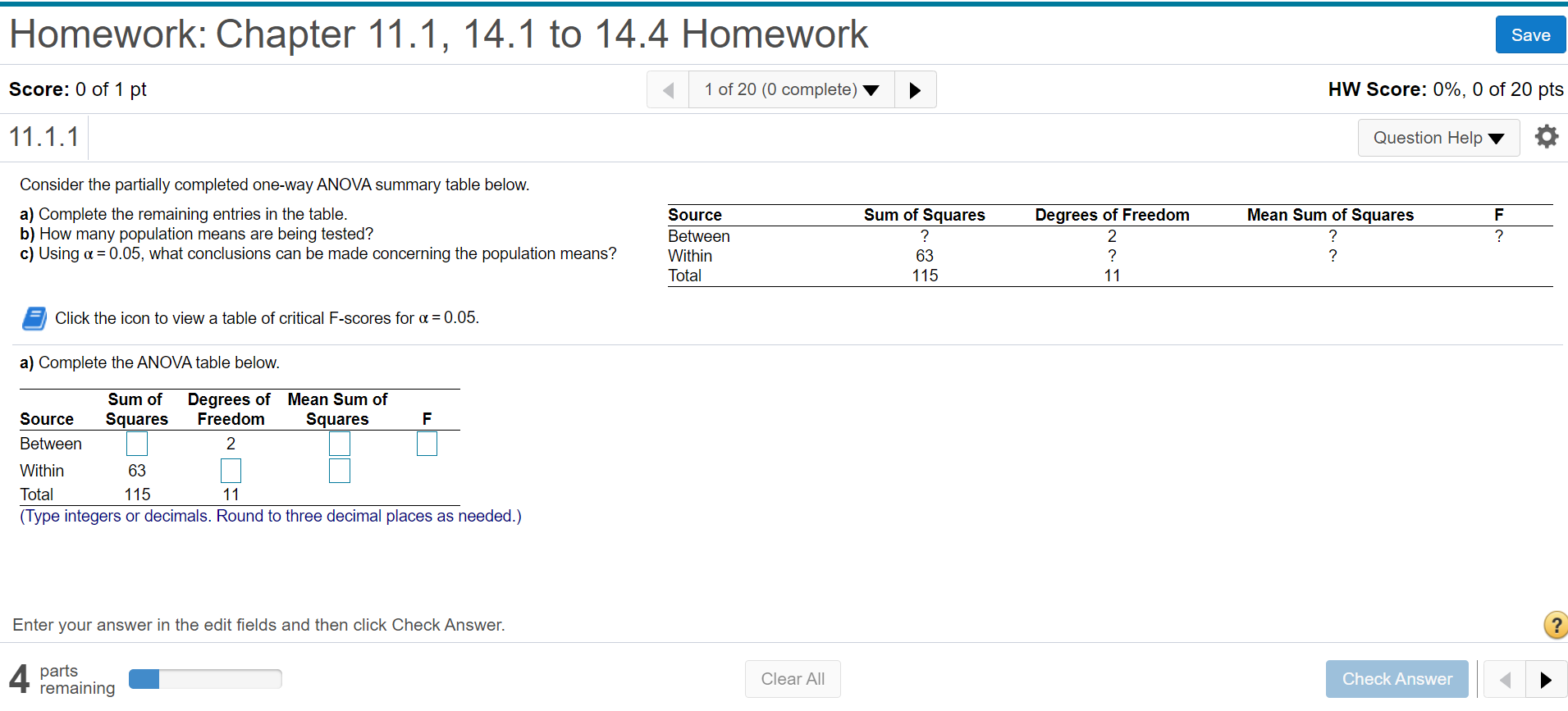 Solved Homework Chapter 11 1 14 1 To 14 4 Homework Save