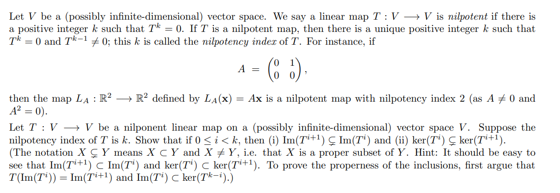 Solved Let V be a (possibly infinite-dimensional) vector | Chegg.com